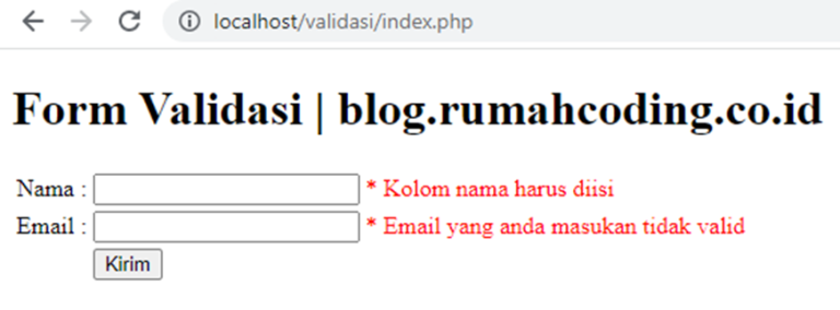 Membuat Form Validasi Sederhana PHP - Blog Rumah Coding